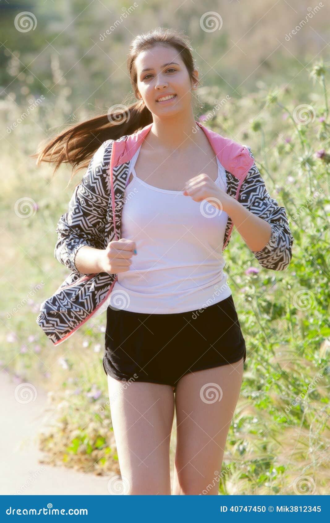 Young girl running stock photo. Image of training, happy - 40747450