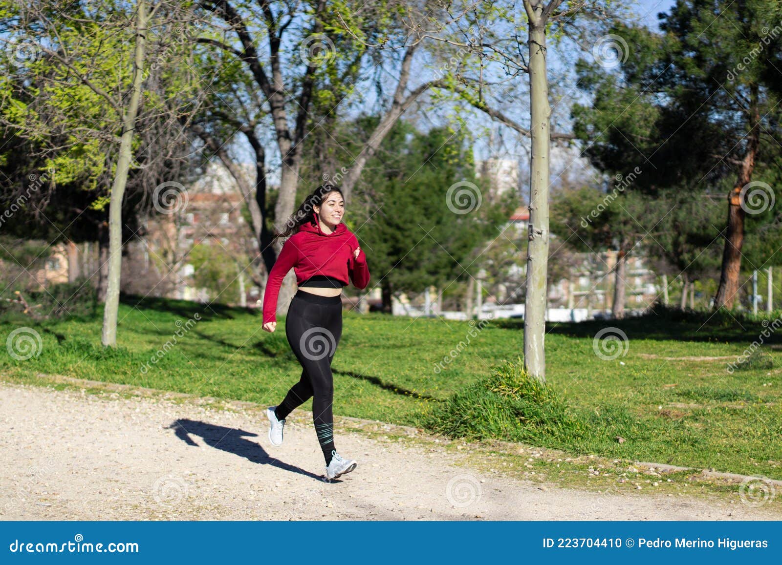 Young Girl Running in a Park Stock Photo - Image of leisure, jogging ...
