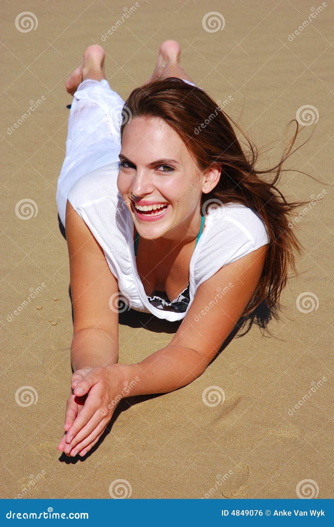 Young girl in sand stock photo. Image of girl, sand, smile - 4849076