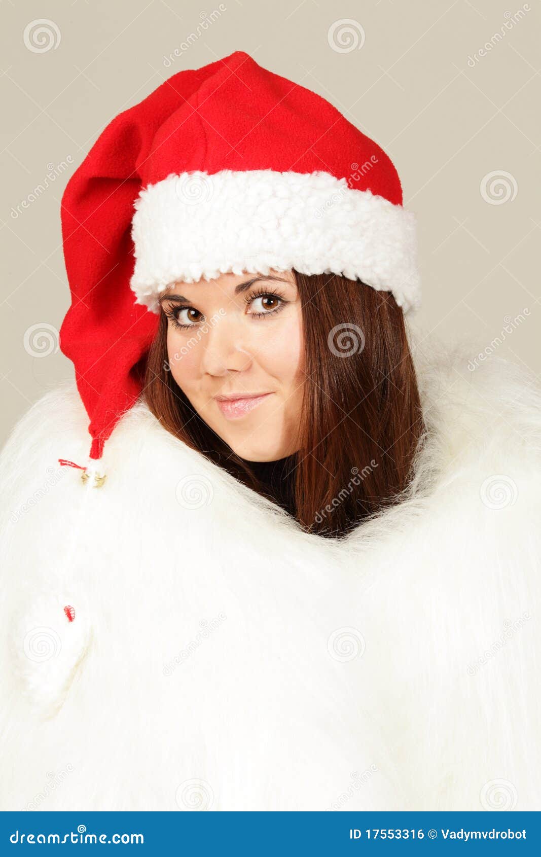 Young girl in santa hat stock photo. Image of cold, bright - 17553316