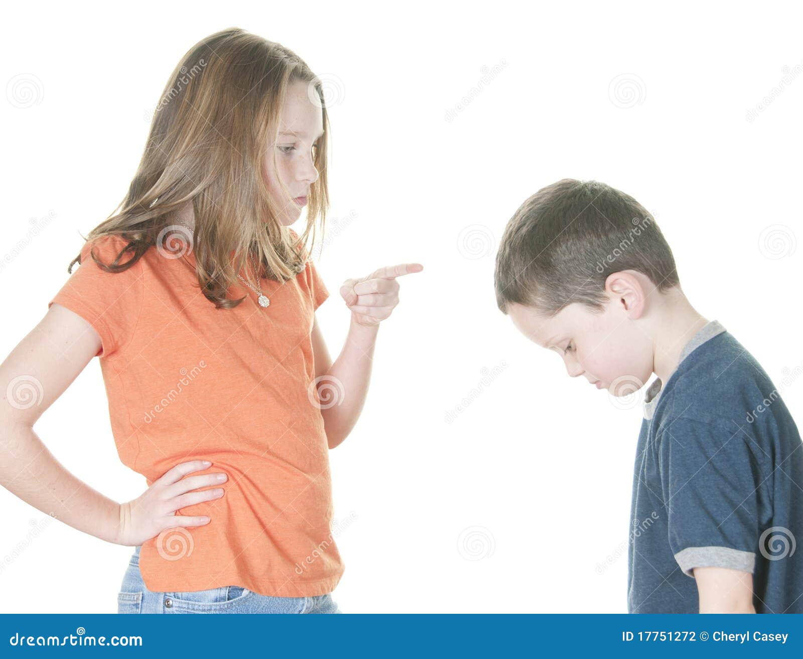Young girl scolding boy stock photo. Image of threat - 17751272