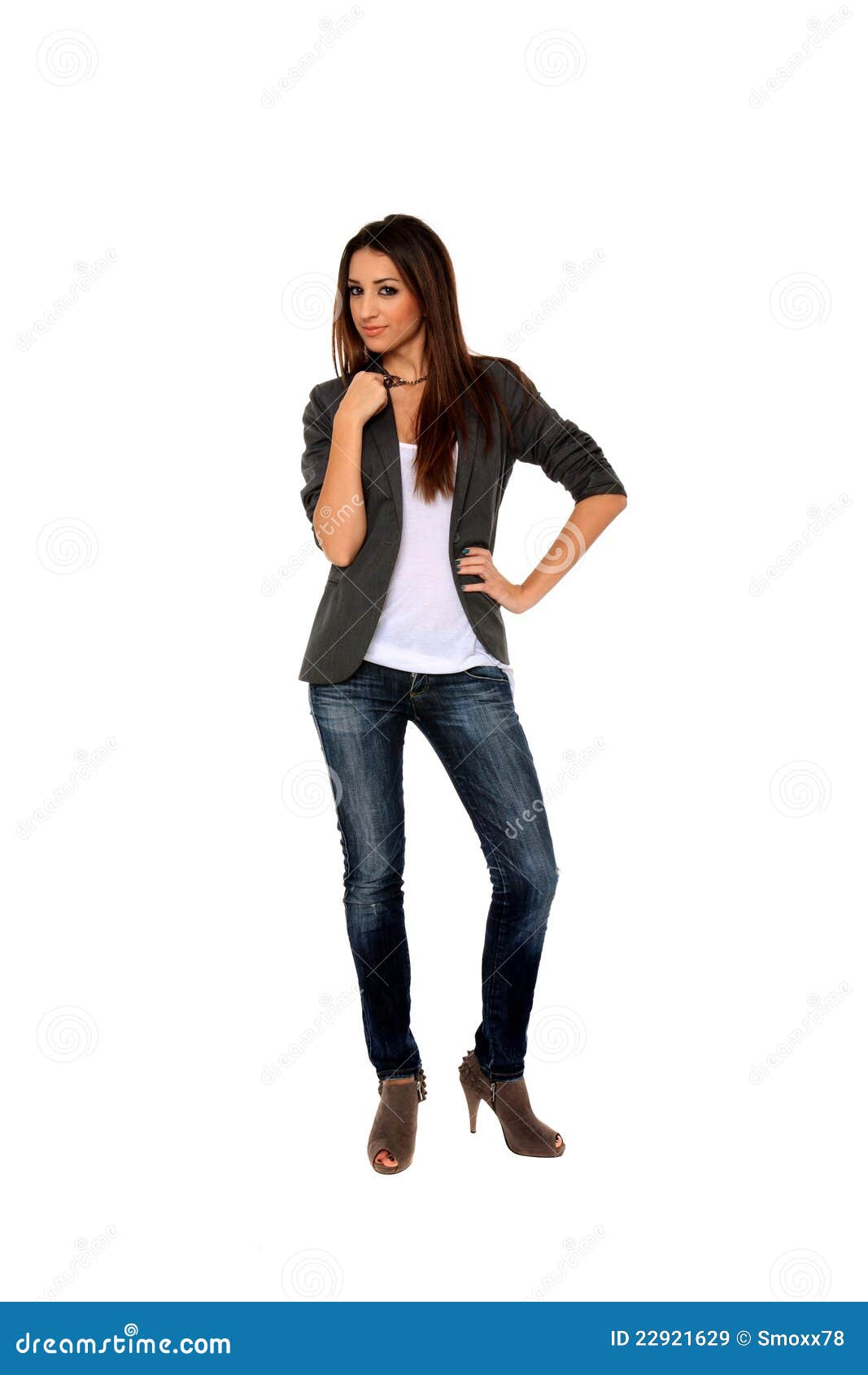 Young girl seating stock image. Image of woman, company - 22921629