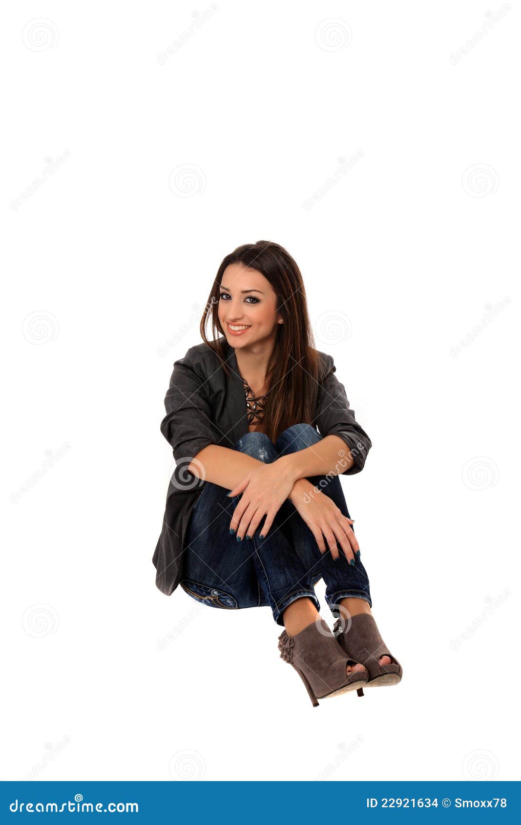 Young girl seating stock photo. Image of market, smile - 22921634