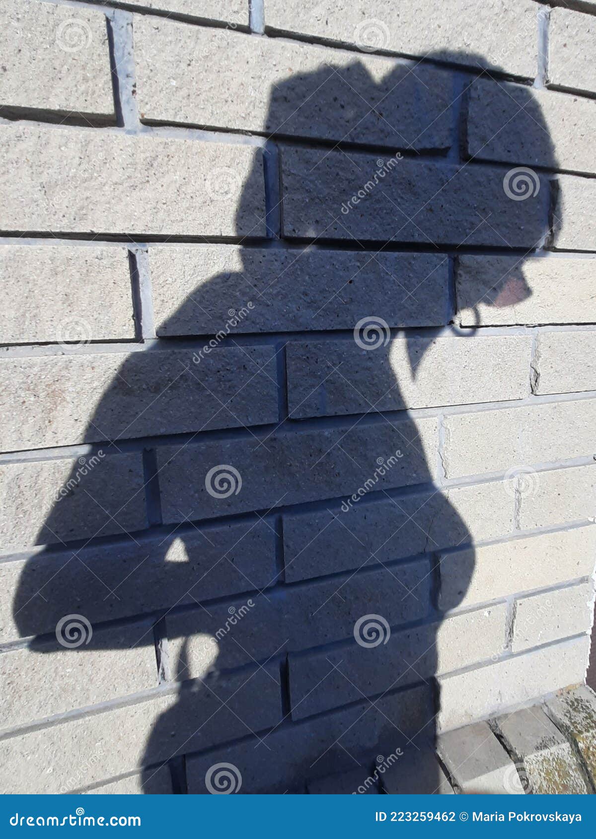 A young girl shadow stock photo. Image of blue, facade - 223259462