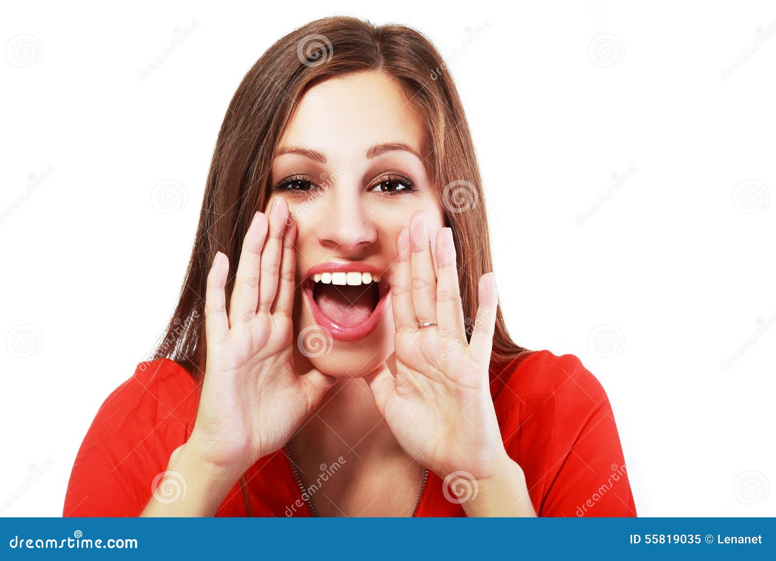 Young girl shouting stock image. Image of communication - 55819035