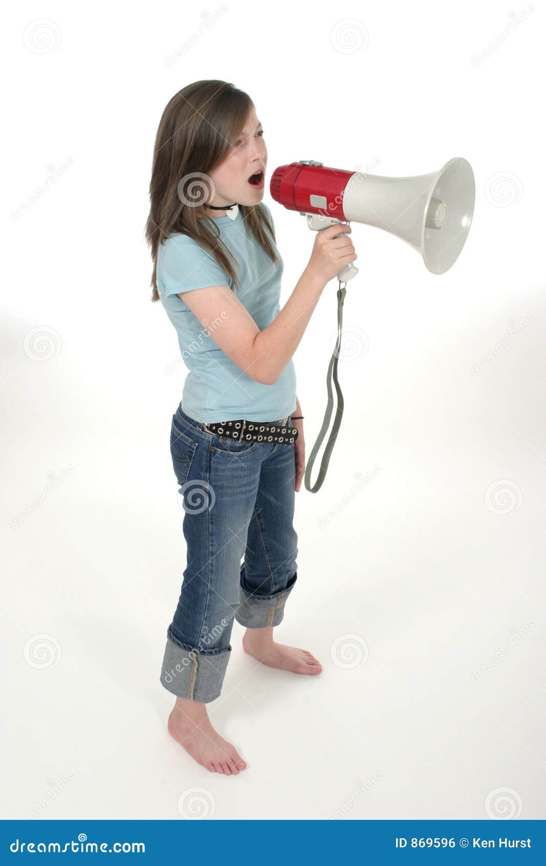 Young Girl Shouting through Megaphone 3 Stock Photo - Image of youth ...