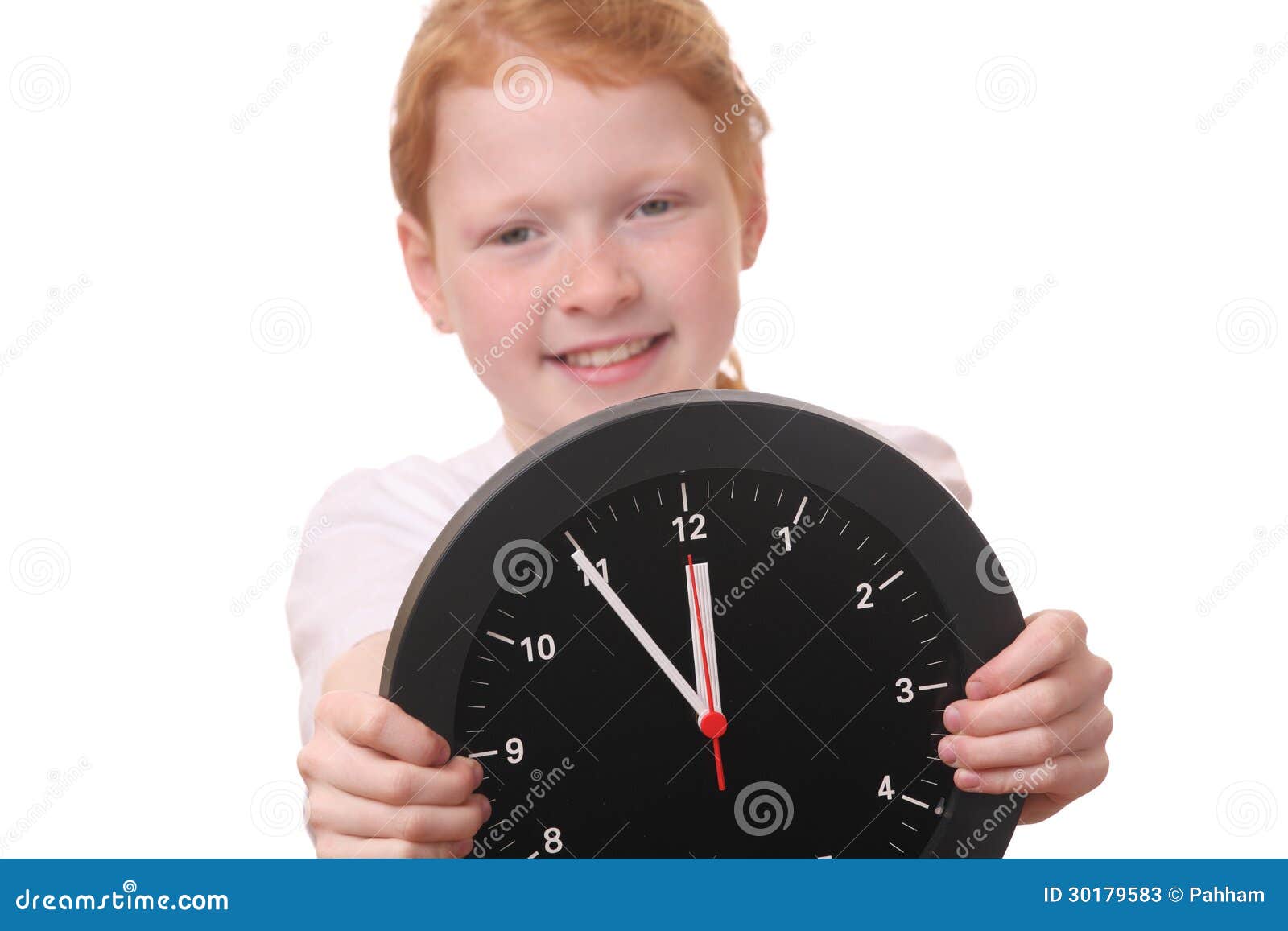 Girl with clock stock image. Image of celebration, clock - 30179583