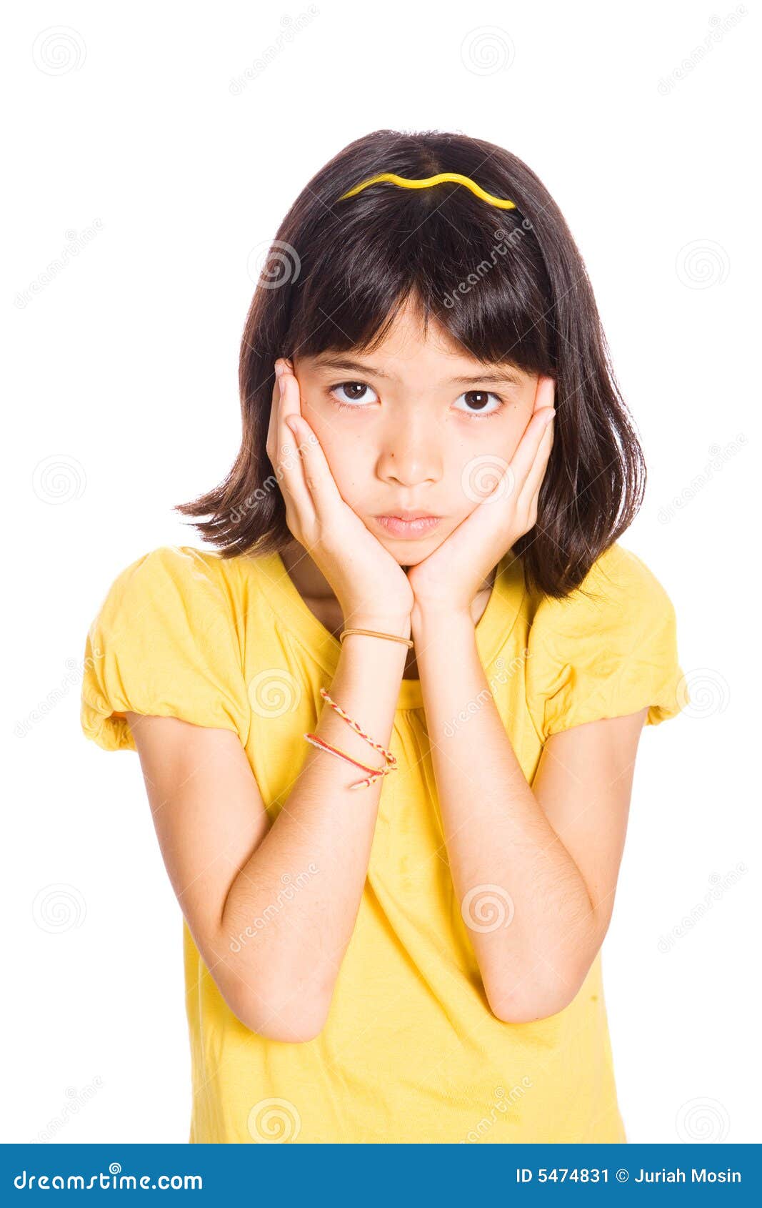 Young Girl Showing Emotion of Sadness Stock Image - Image of solitary ...