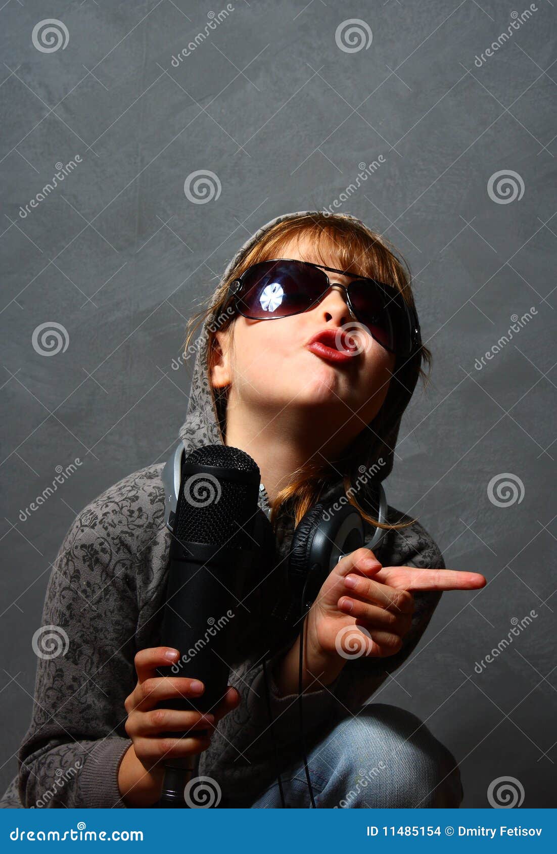 Young girl singing stock photo. Image of studio, performance - 11485154