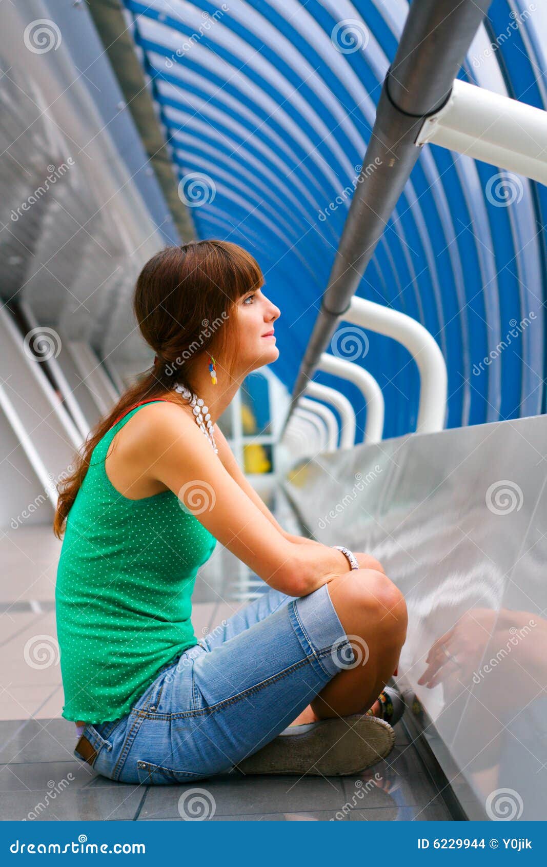 Young girl sitting quietly stock photo. Image of serene - 6229944