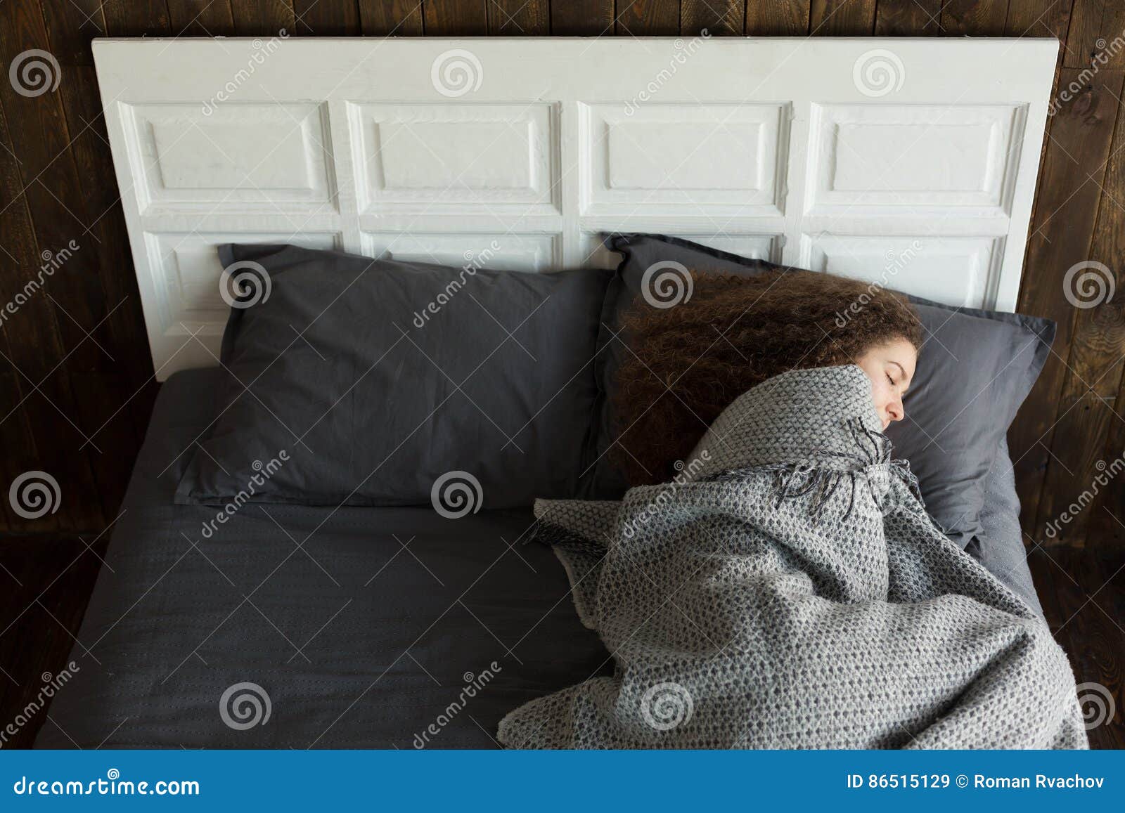 Young Girl Sleeping in the Bed Stock Image - Image of bedding, happy ...