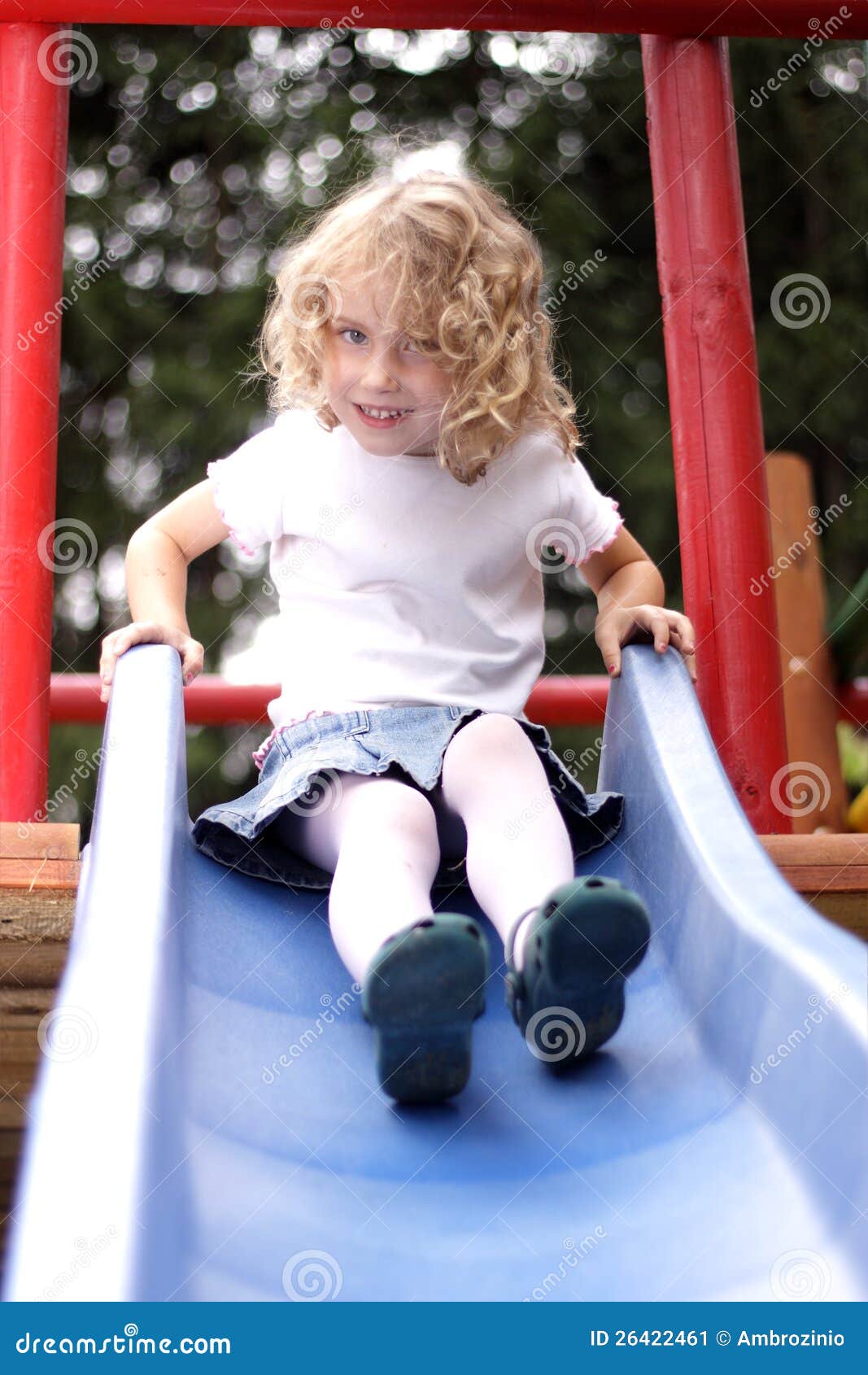 Young girl slide stock image. Image of girl, childhood - 26422461