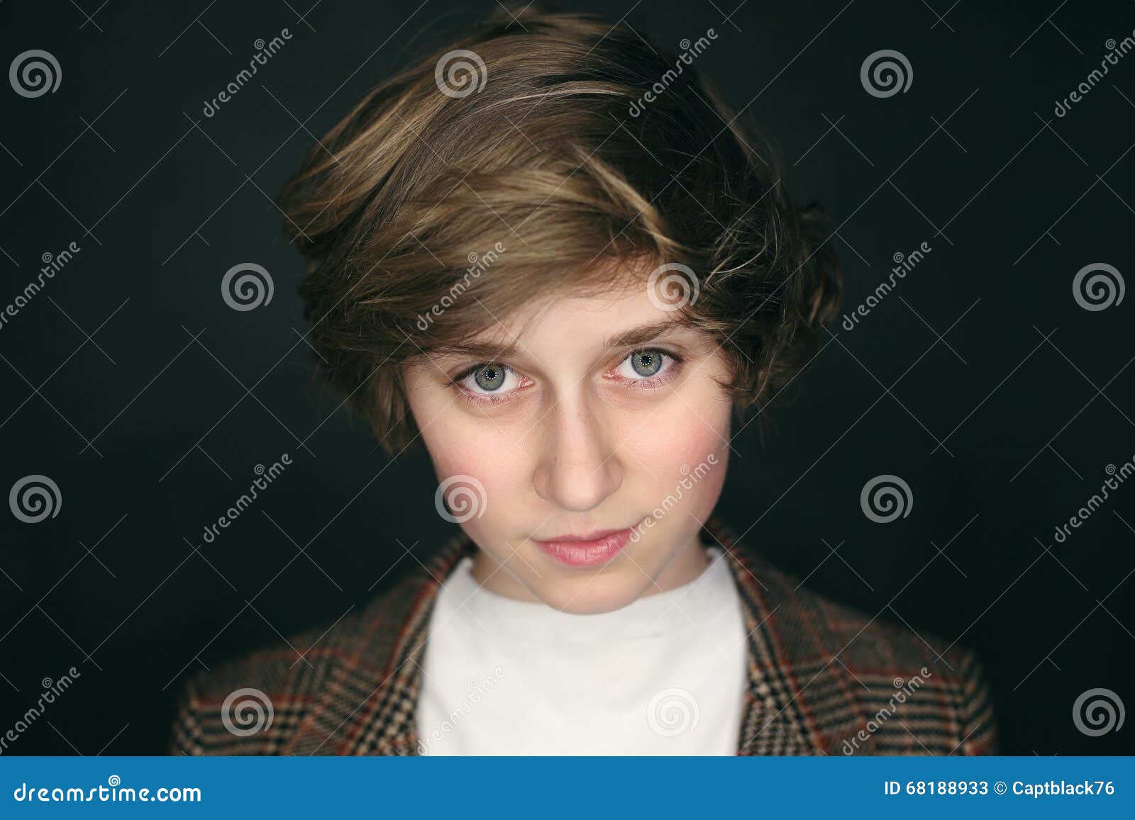 Young Girl with Smart Expression Stock Image - Image of youthful ...