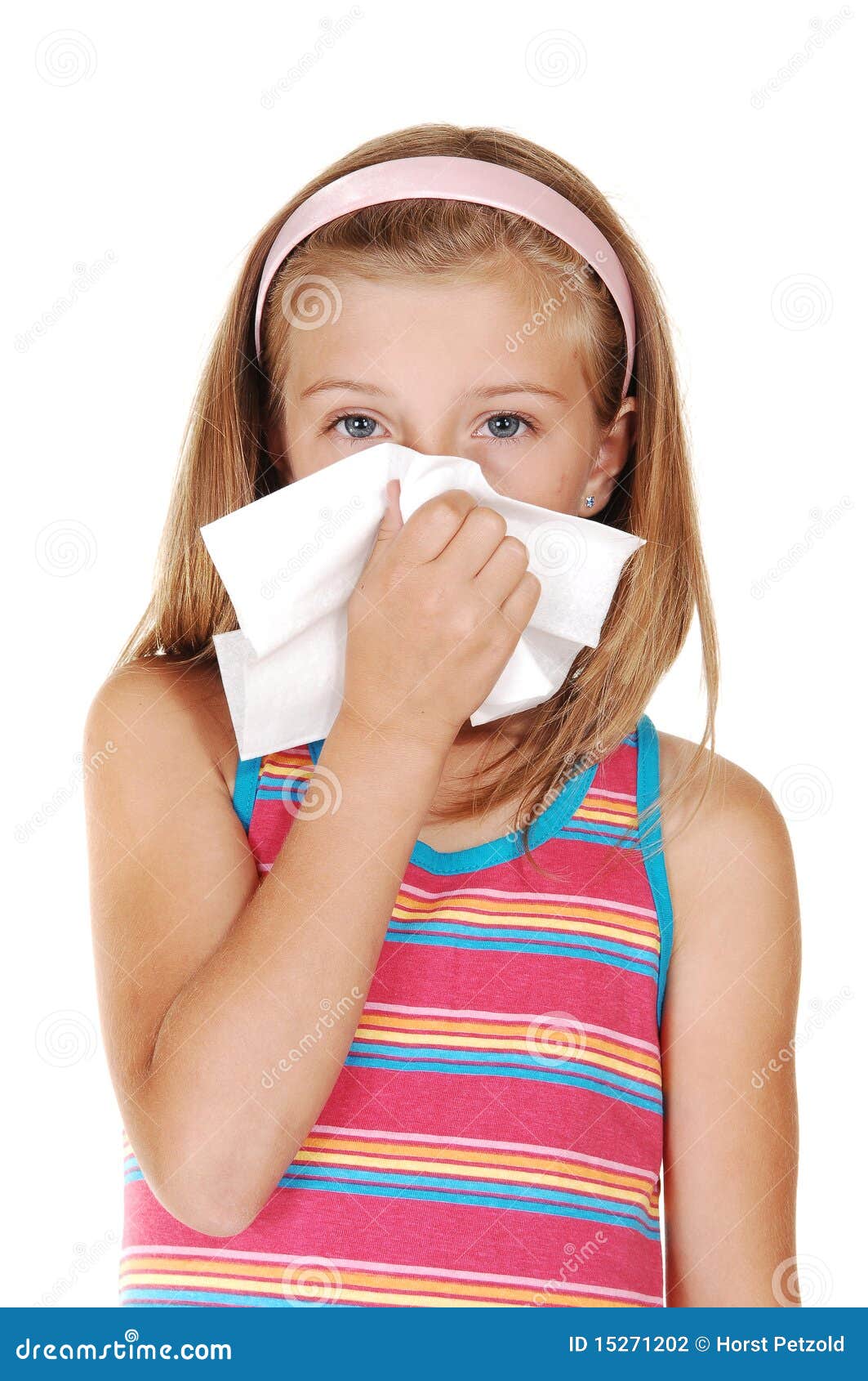 Young girl sneezing. stock photo. Image of caucasian - 15271202