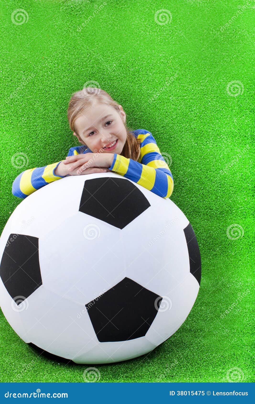 Young Girl with Soccer Ball Stock Image - Image of smile, leisure: 38015475