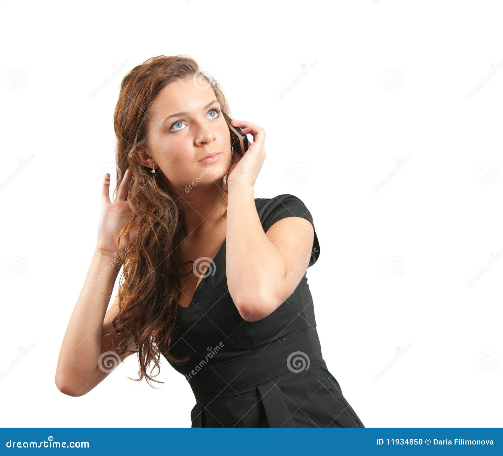 Young Girl Speak by Mobile. Stock Photo - Image of pretty, face: 11934850