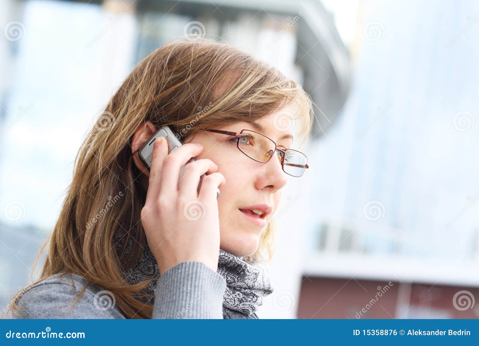 The Young Girl Speak by Mobile Phone Stock Photo - Image of mobile ...