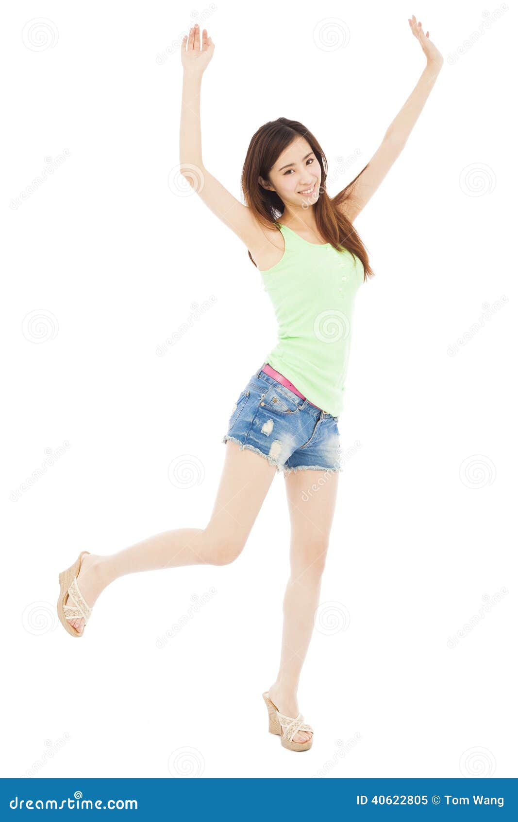 Young Girl Standing and Make a Dancing Pose Stock Image - Image of ...