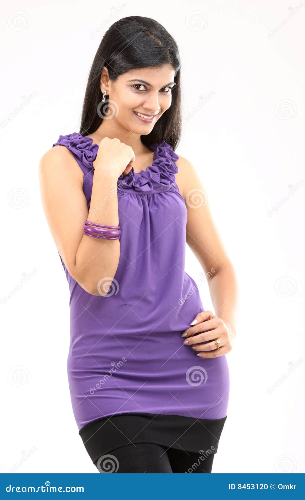 Young Girl Standing with Nice Expression Stock Photo - Image of ...