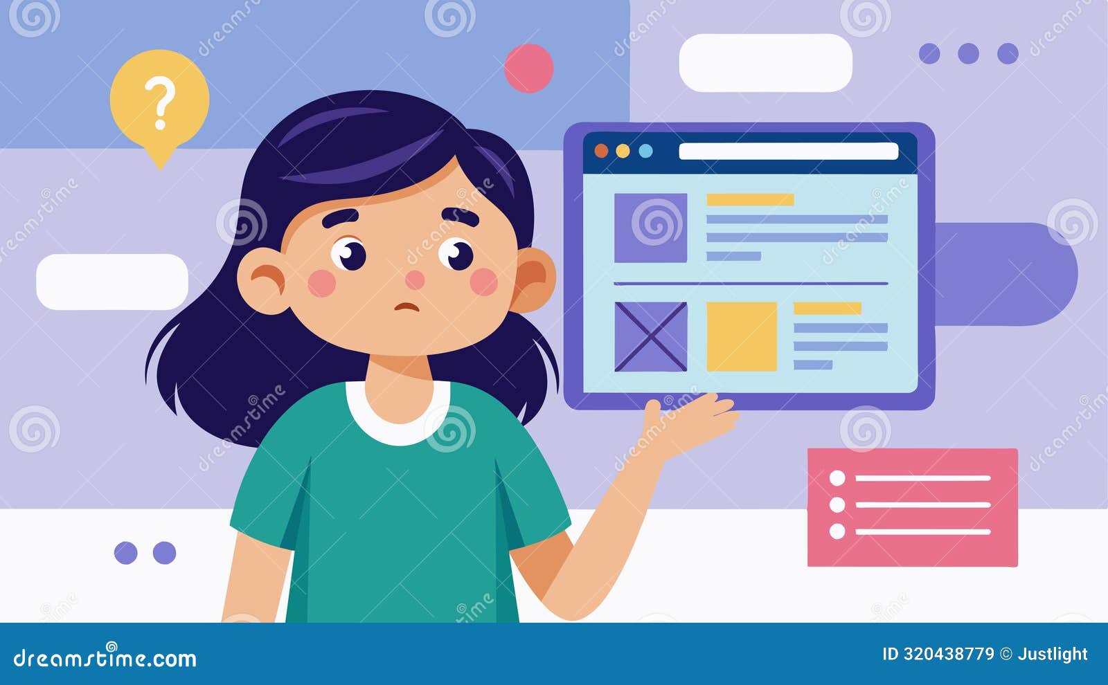 A Young Girl Stares in Amazement at Her Computer Screen Watching Her ...