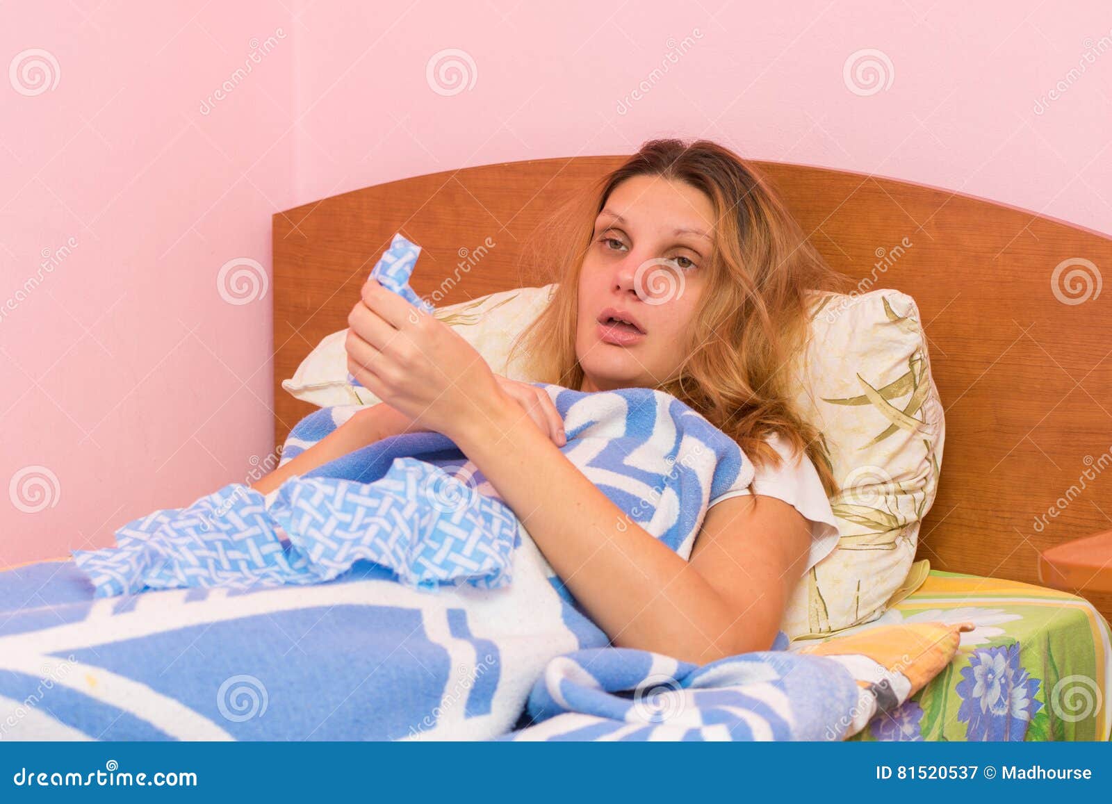 Young Girl Started a Bad Cold Stock Image - Image of blowing ...