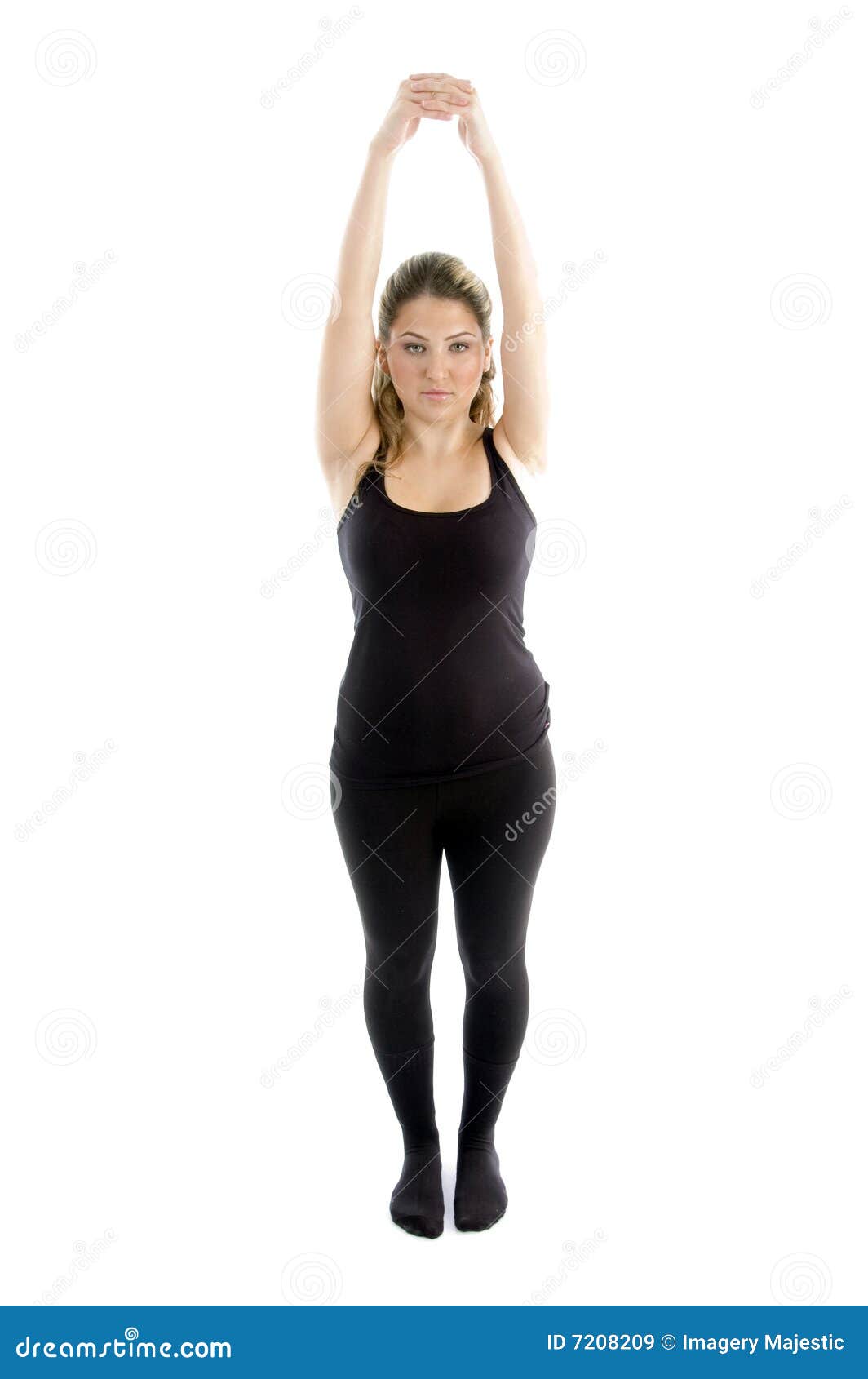 Young Girl Stretching Her Arms Stock Image - Image of stretch, action ...