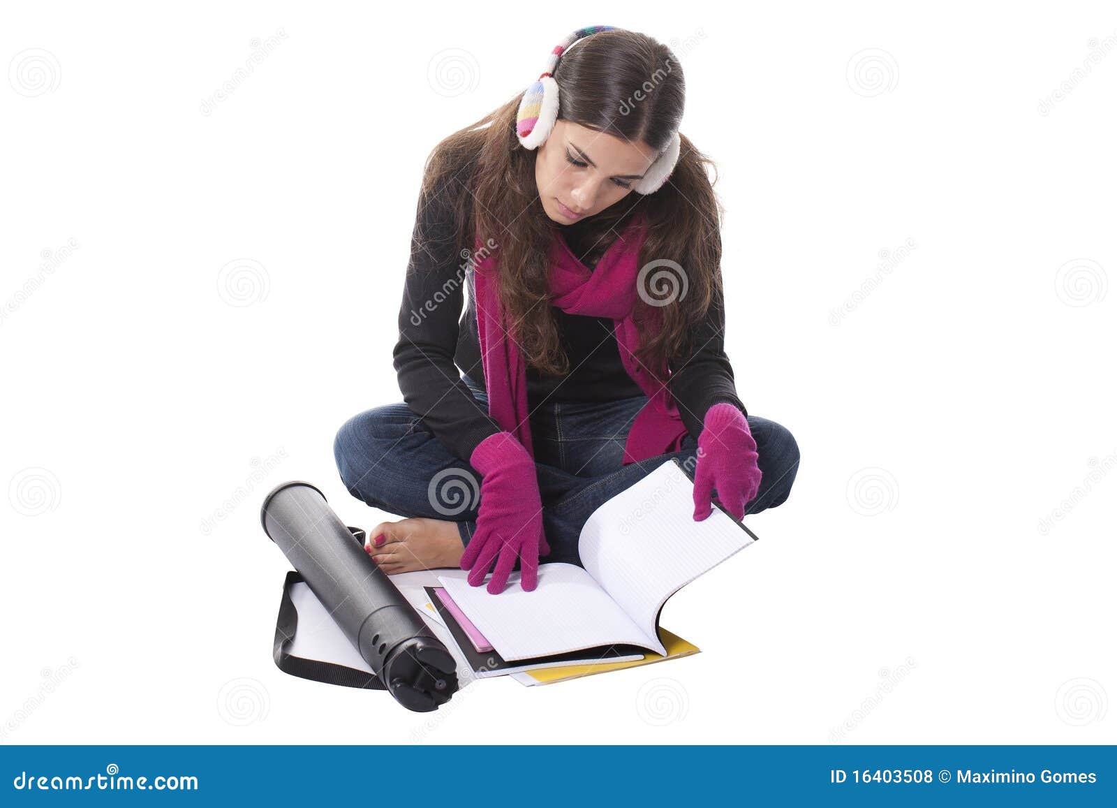 Young girl studying stock photo. Image of adolescent - 16403508
