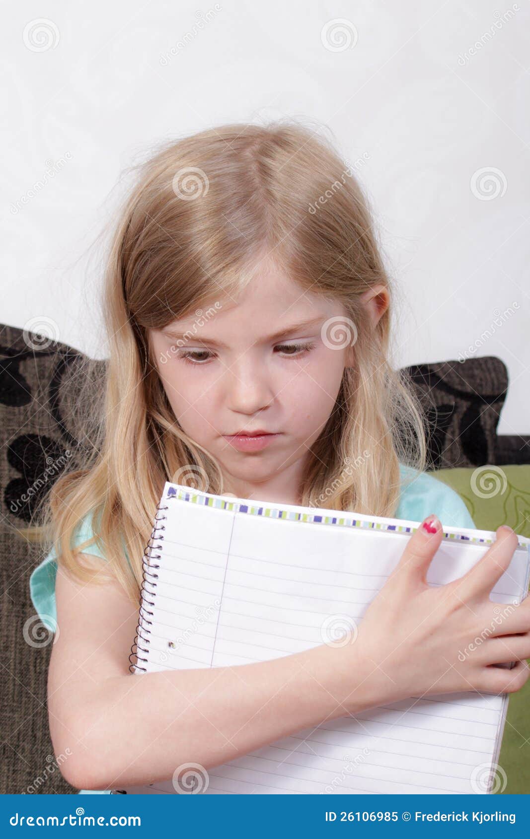 Young girl studying stock image. Image of child, blond - 26106985