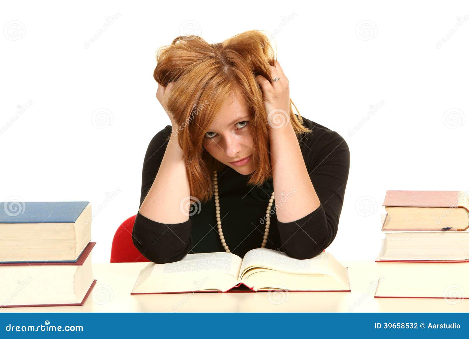 Young Girl Studying for Exams. Stock Photo - Image of hard, nice: 39658532