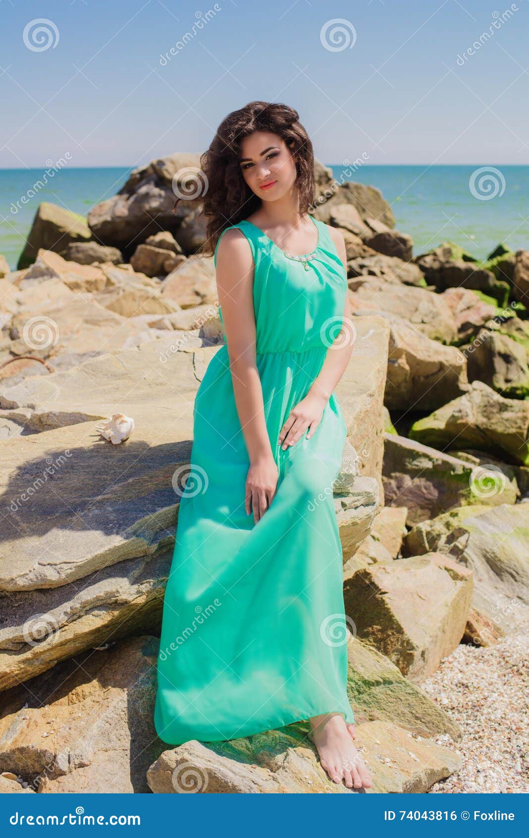 Young girl on summer beach stock photo. Image of hair - 74043816