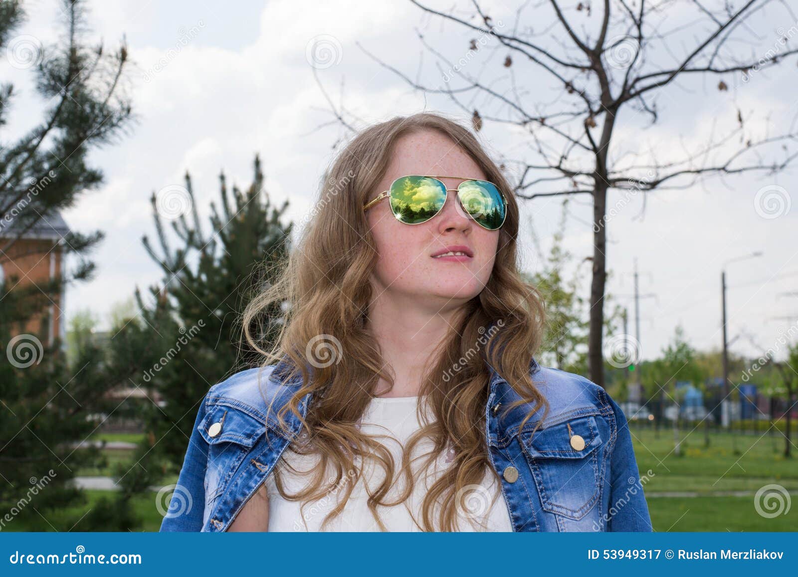 Young Girl In Sunglasses Outdoors Stock Image Image Of Happiness