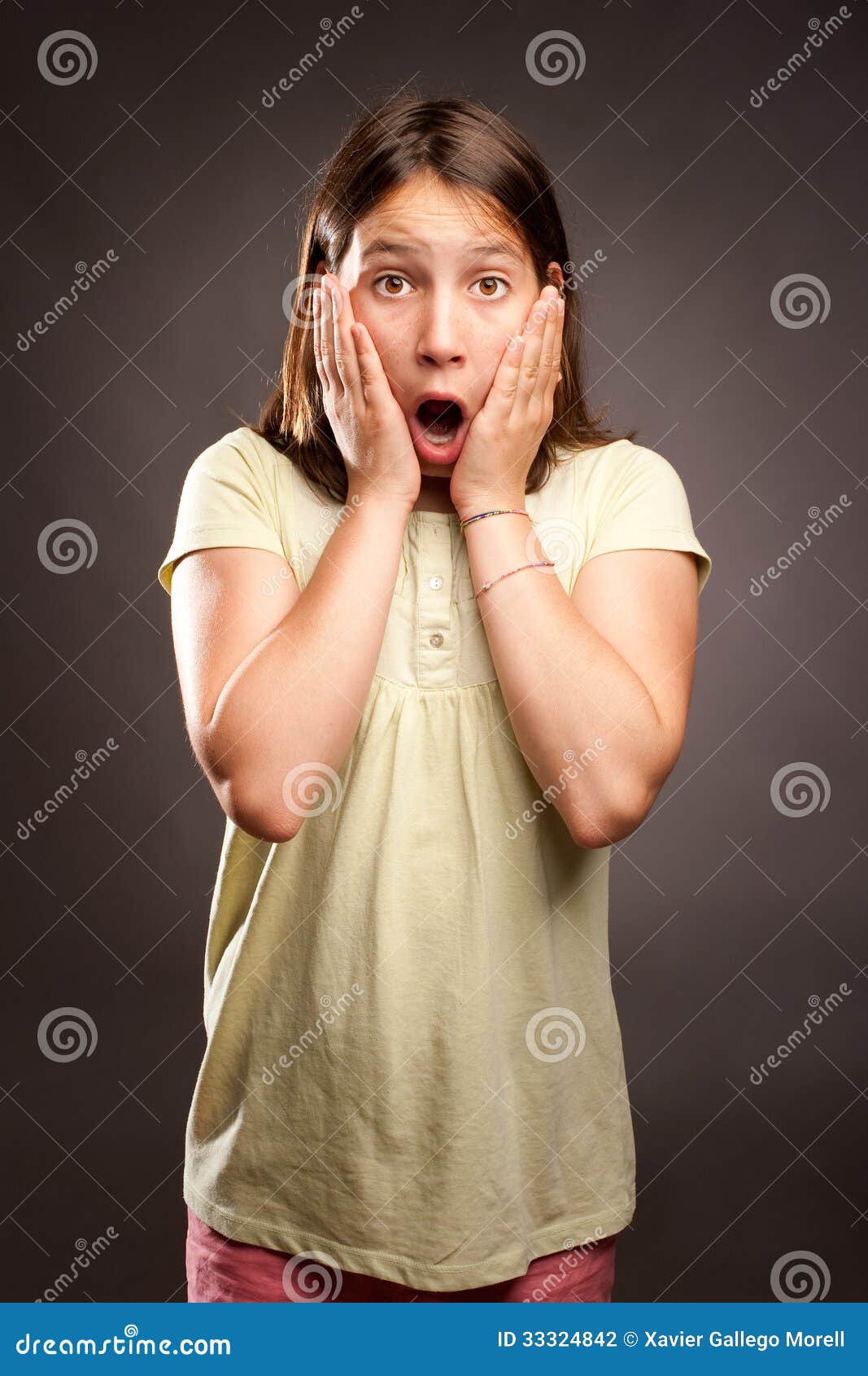 Young Girl with Surprise Expression Stock Photo - Image of caucasian ...