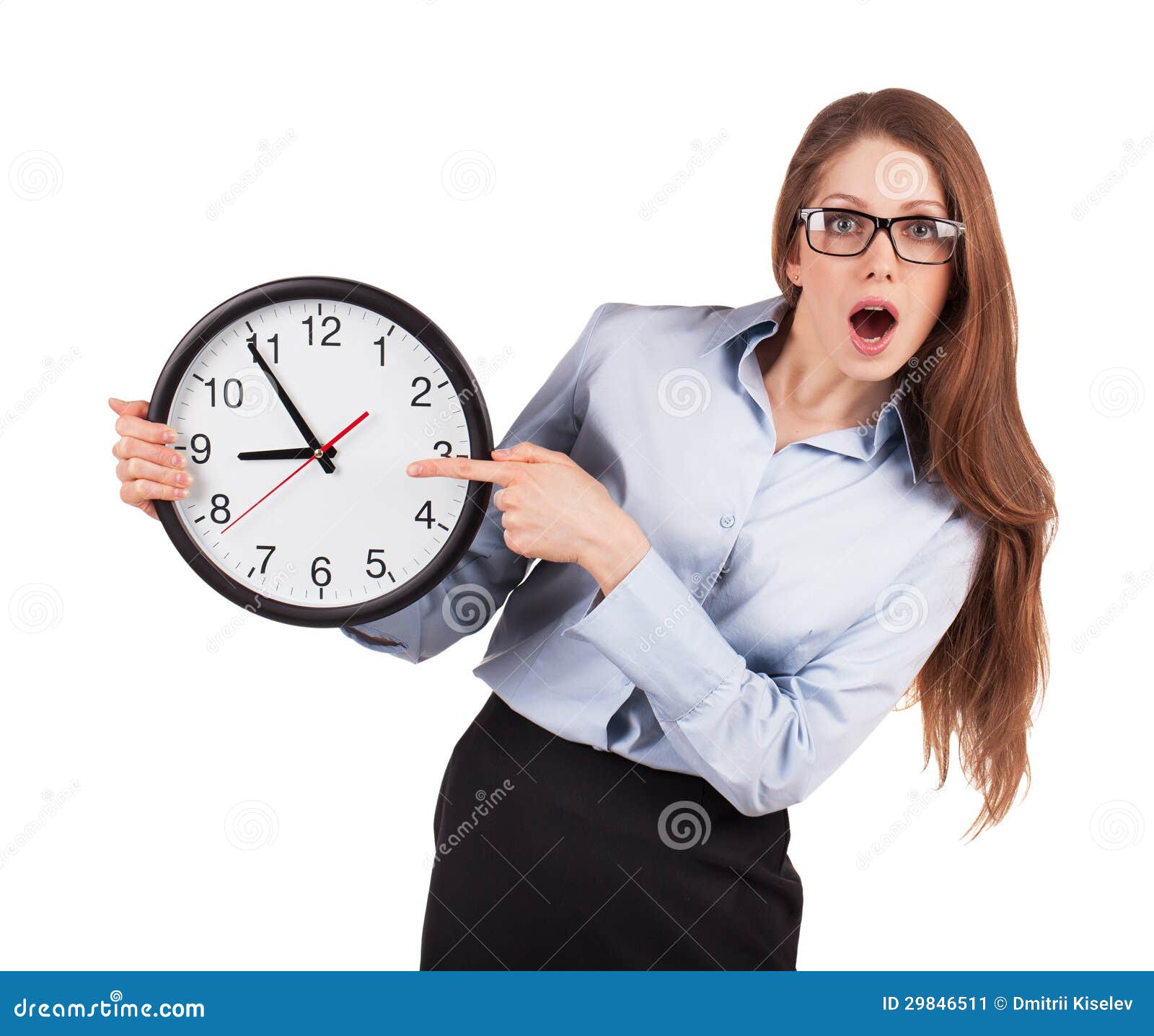 Young girl keeps watch stock image. Image of people, quick - 29846511