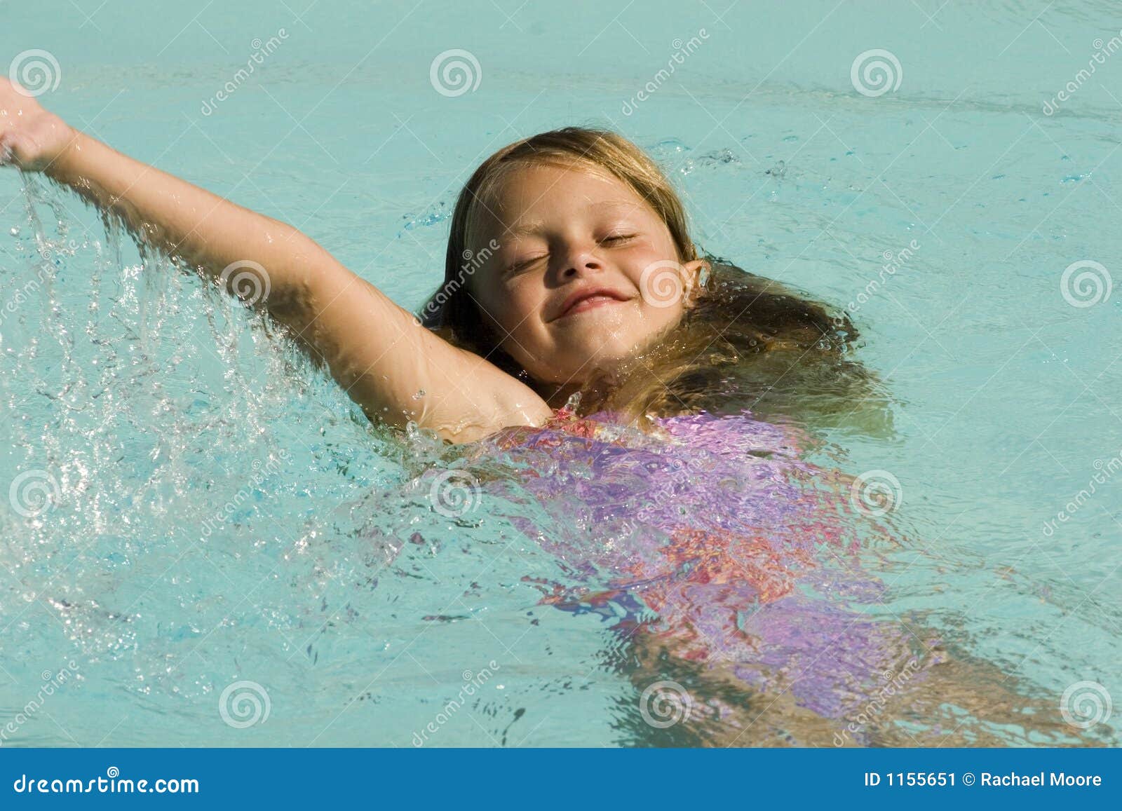 Young Girl Swimming stock image. Image of summer, suit - 1155651