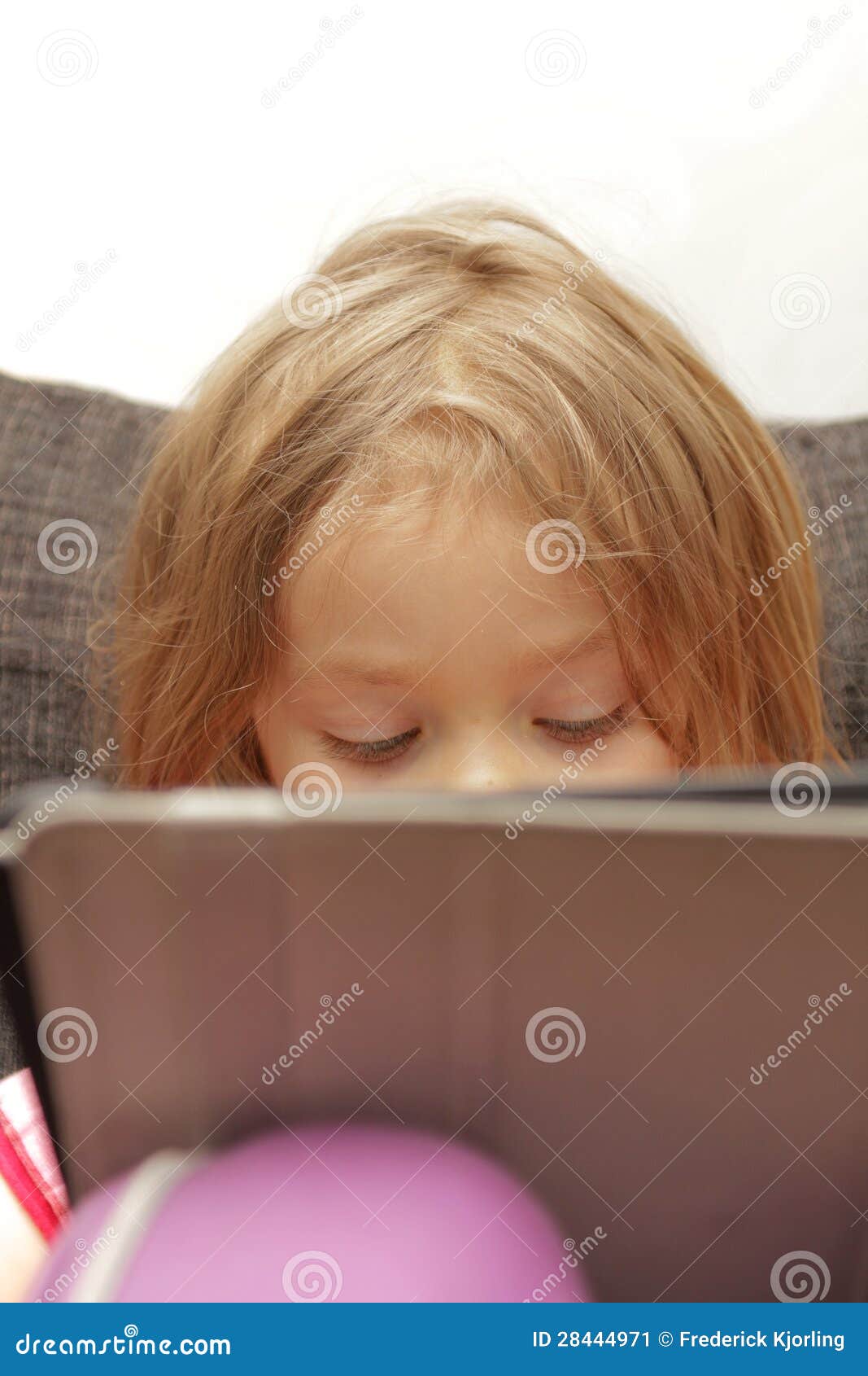 Young girl with tablet stock image. Image of learn, games - 28444971