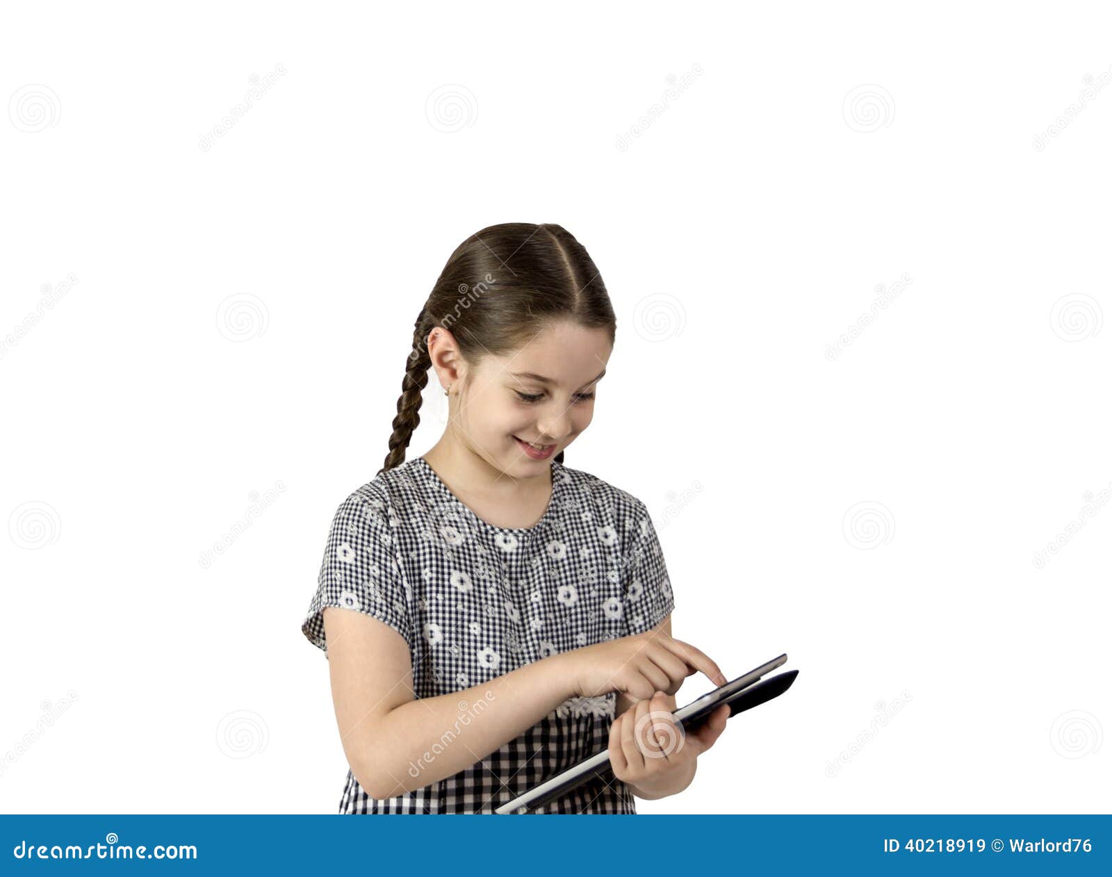 Young girl with a tablet stock image. Image of female - 40218919