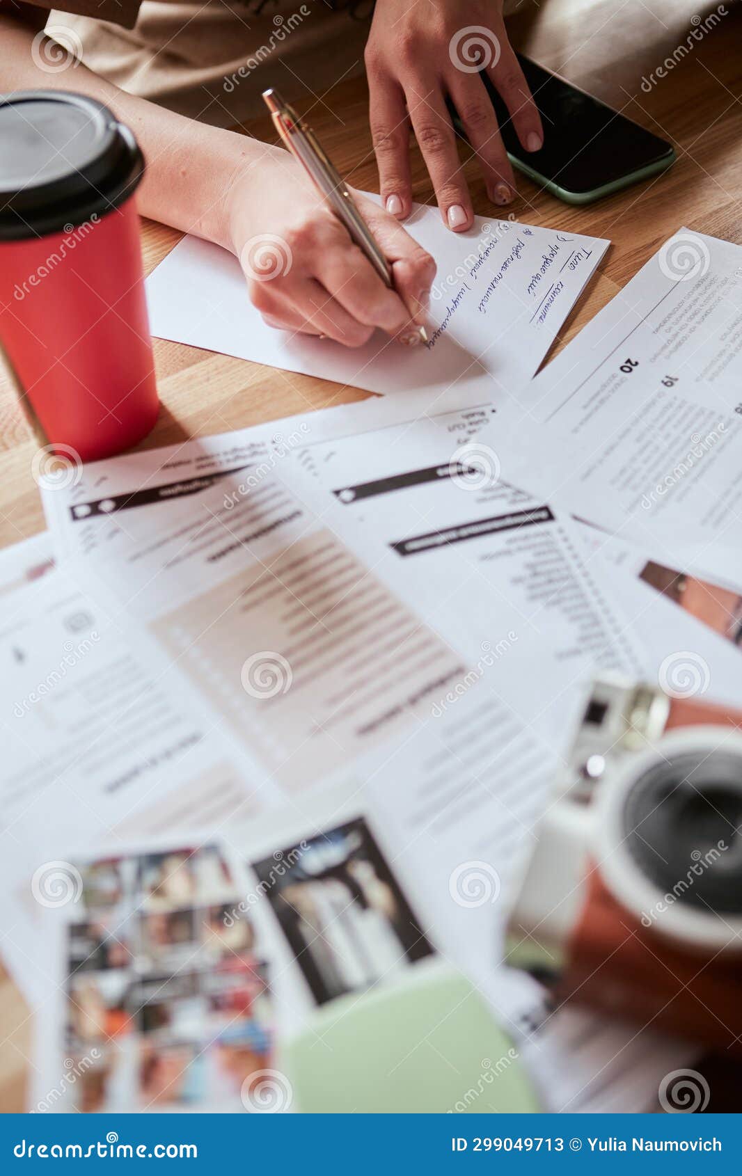 A Young Girl Takes Notes while Studying Stock Image - Image of busy ...
