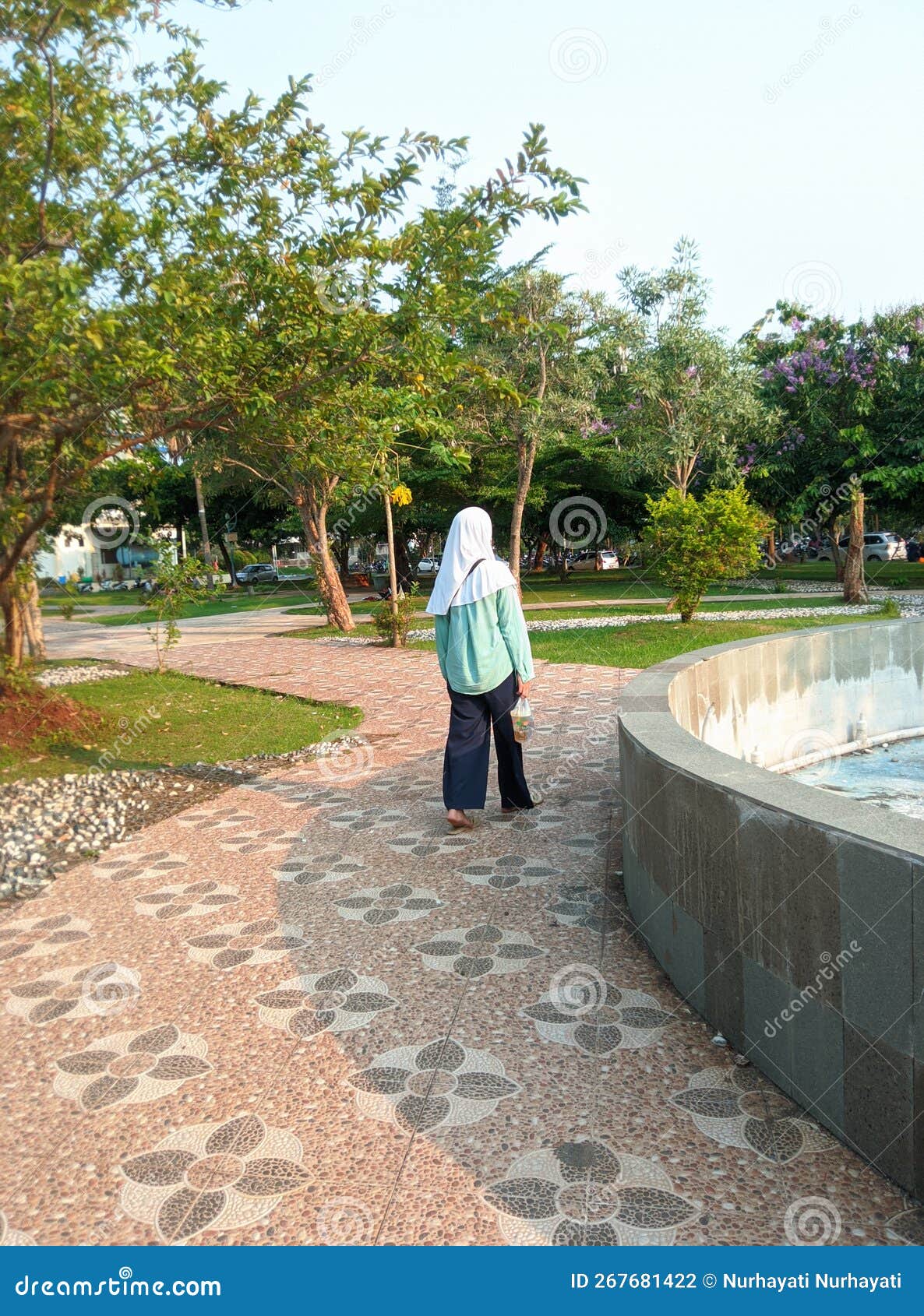 Young Girl is Taking a Walk in the Campus Park Stock Photo - Image of ...