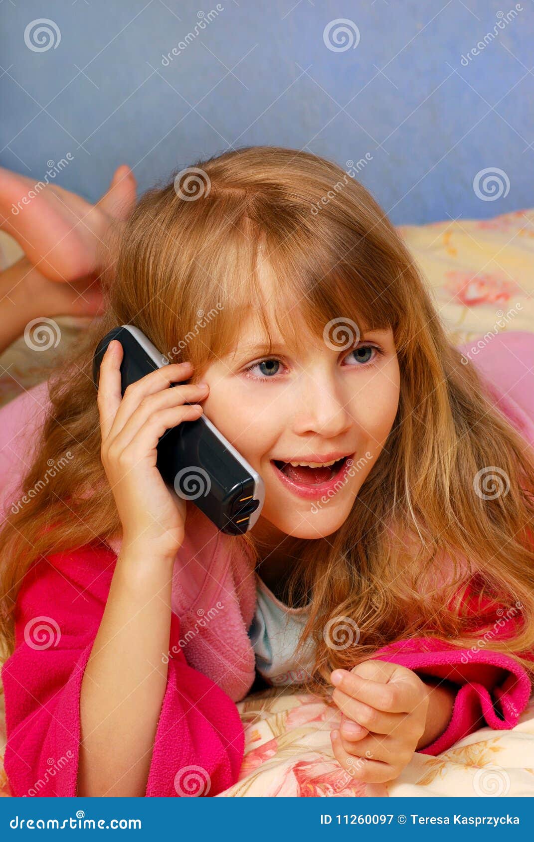 Young Girl Talking by Phone Stock Image - Image of talk, communication ...