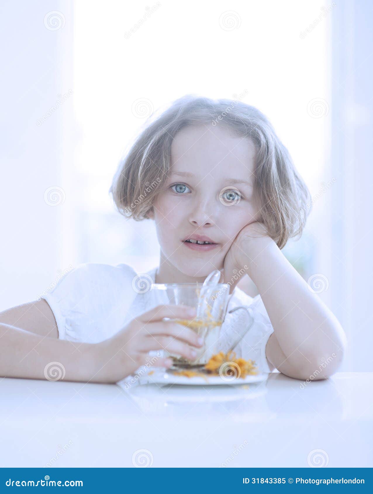 Young girl with tea cup stock image. Image of years, people - 31843385