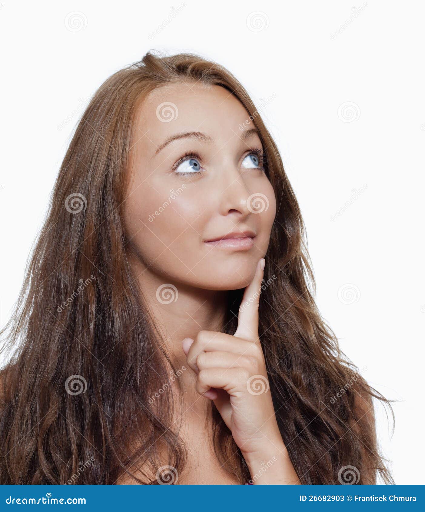 Young girl thinking stock image. Image of looking, idea - 26682903