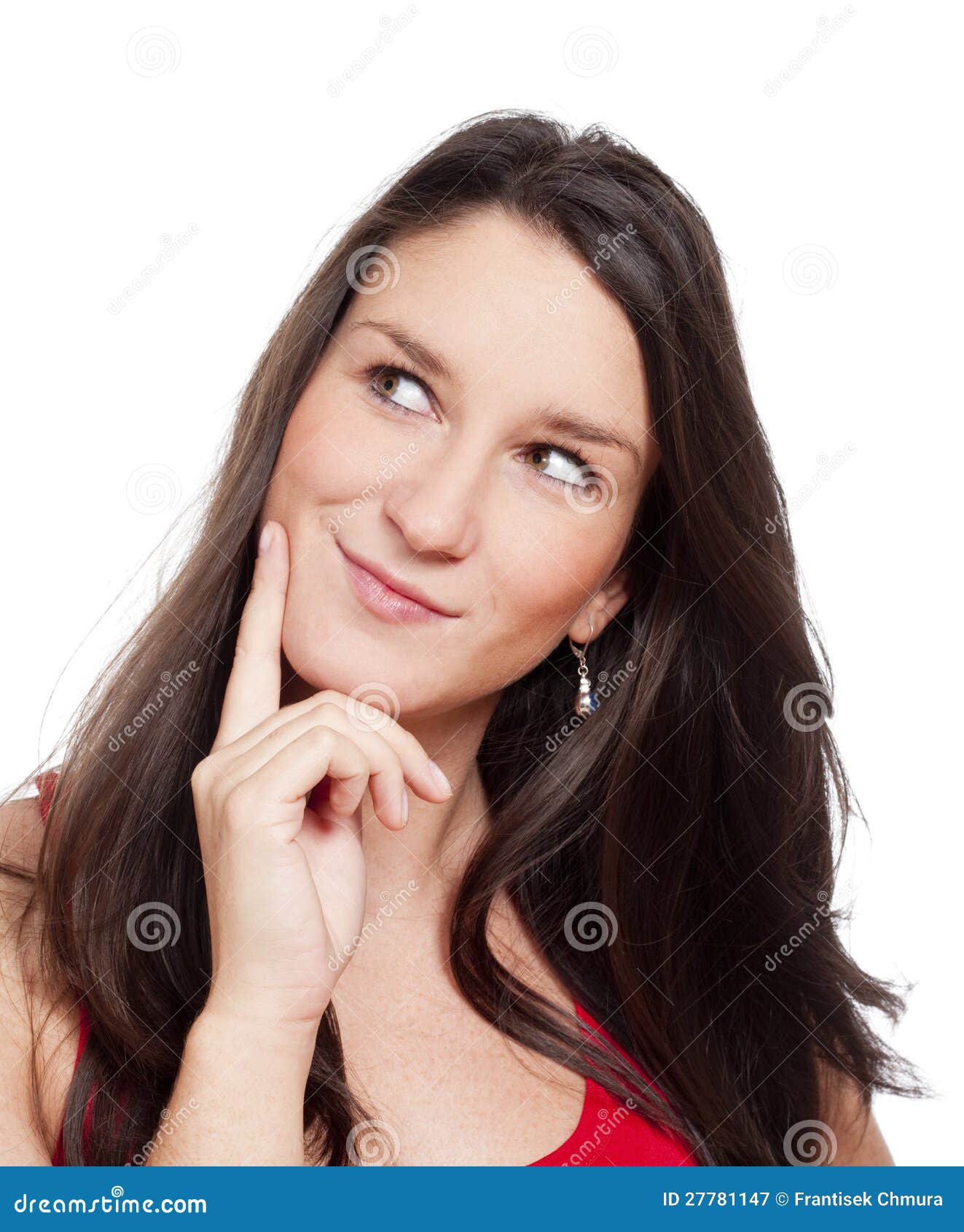 Young girl thinking stock image. Image of studio, looking - 27781147