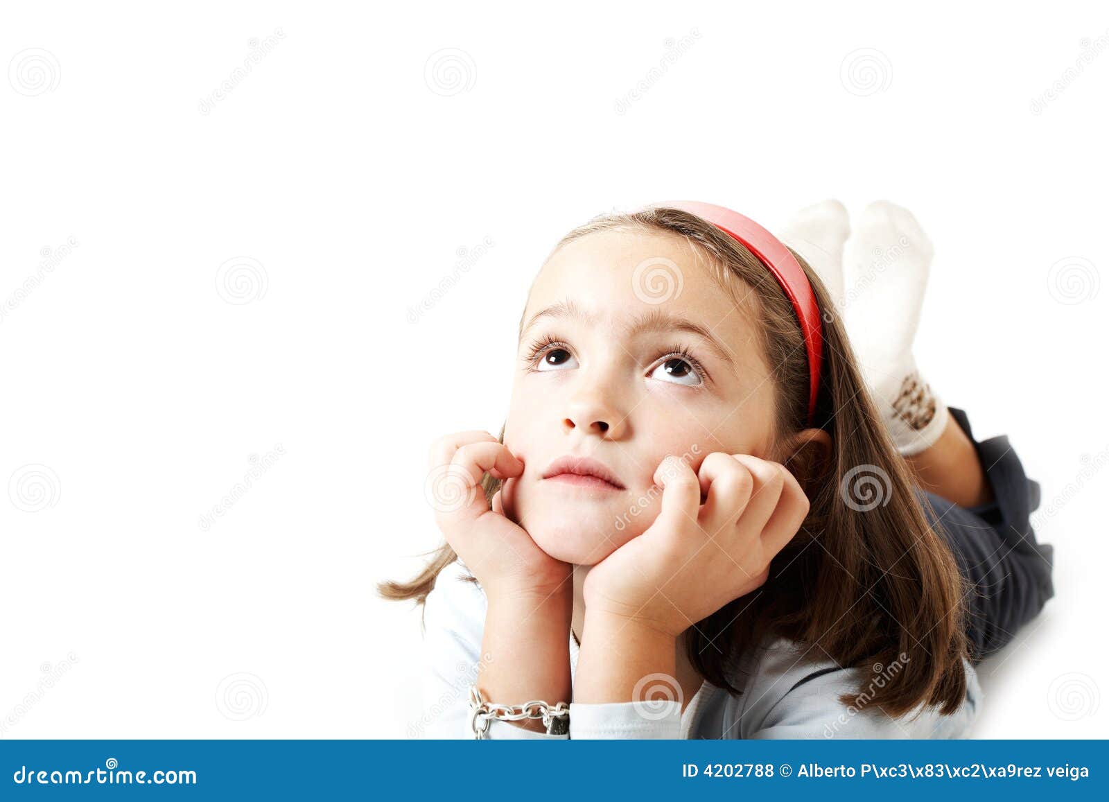 Young girl thinking stock photo. Image of natural, dream - 4202788