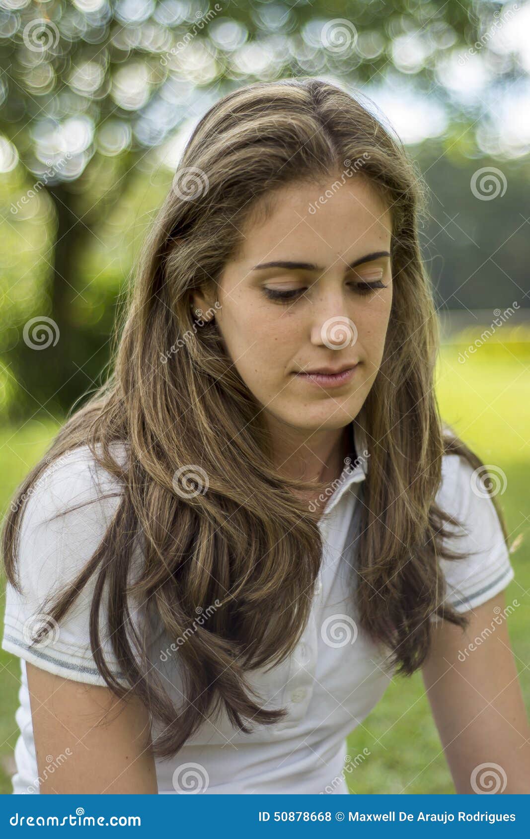 Young girl thinking stock photo. Image of evaluating - 50878668
