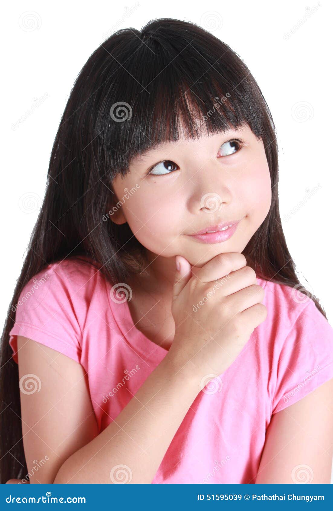 Young girl thinking stock image. Image of girl, face - 51595039