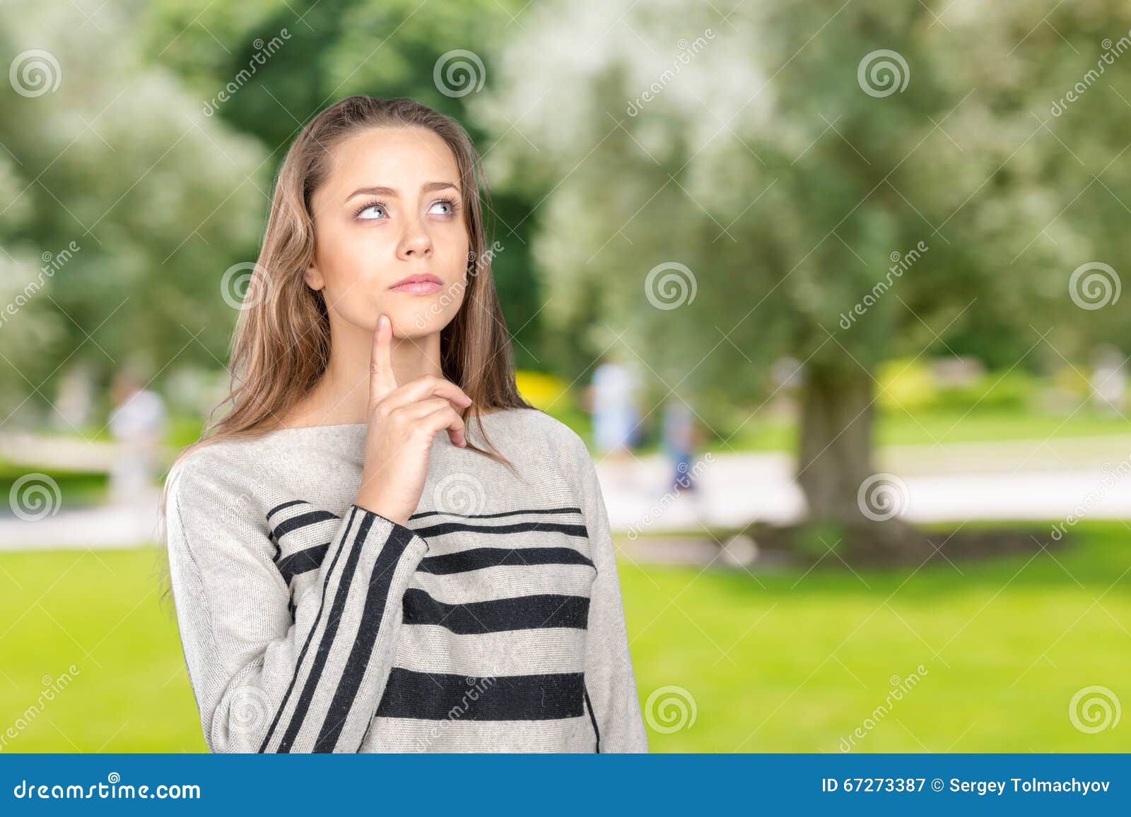 Young Girl Thinks stock image. Image of thinks, woman - 67273387