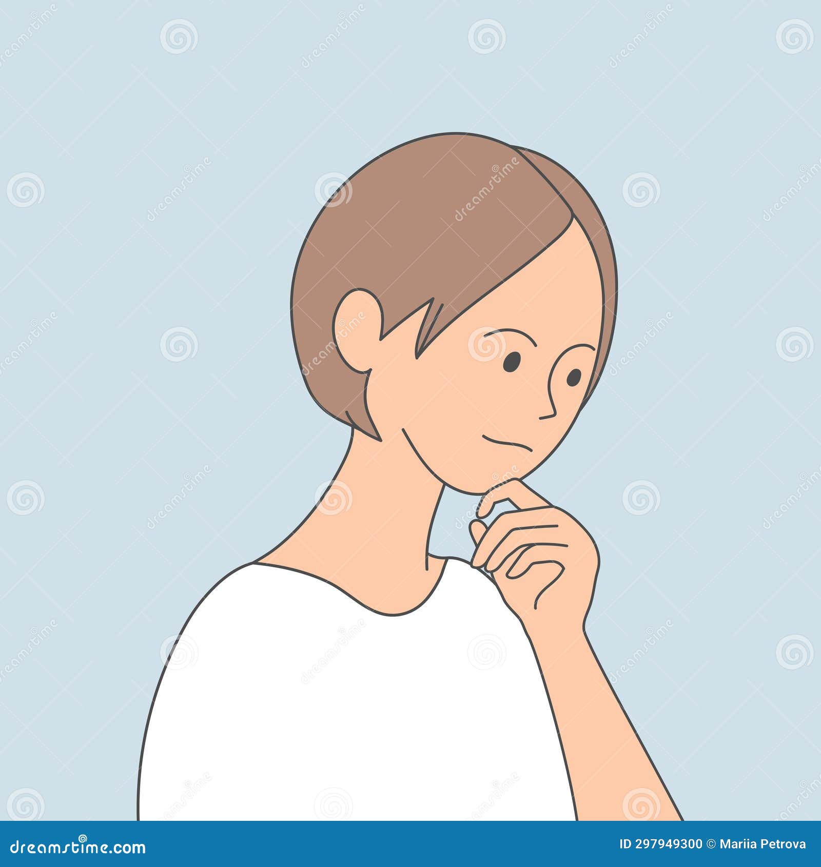 Young Girl in a Thoughtful Pose. Woman is Thinking or Making Decision ...