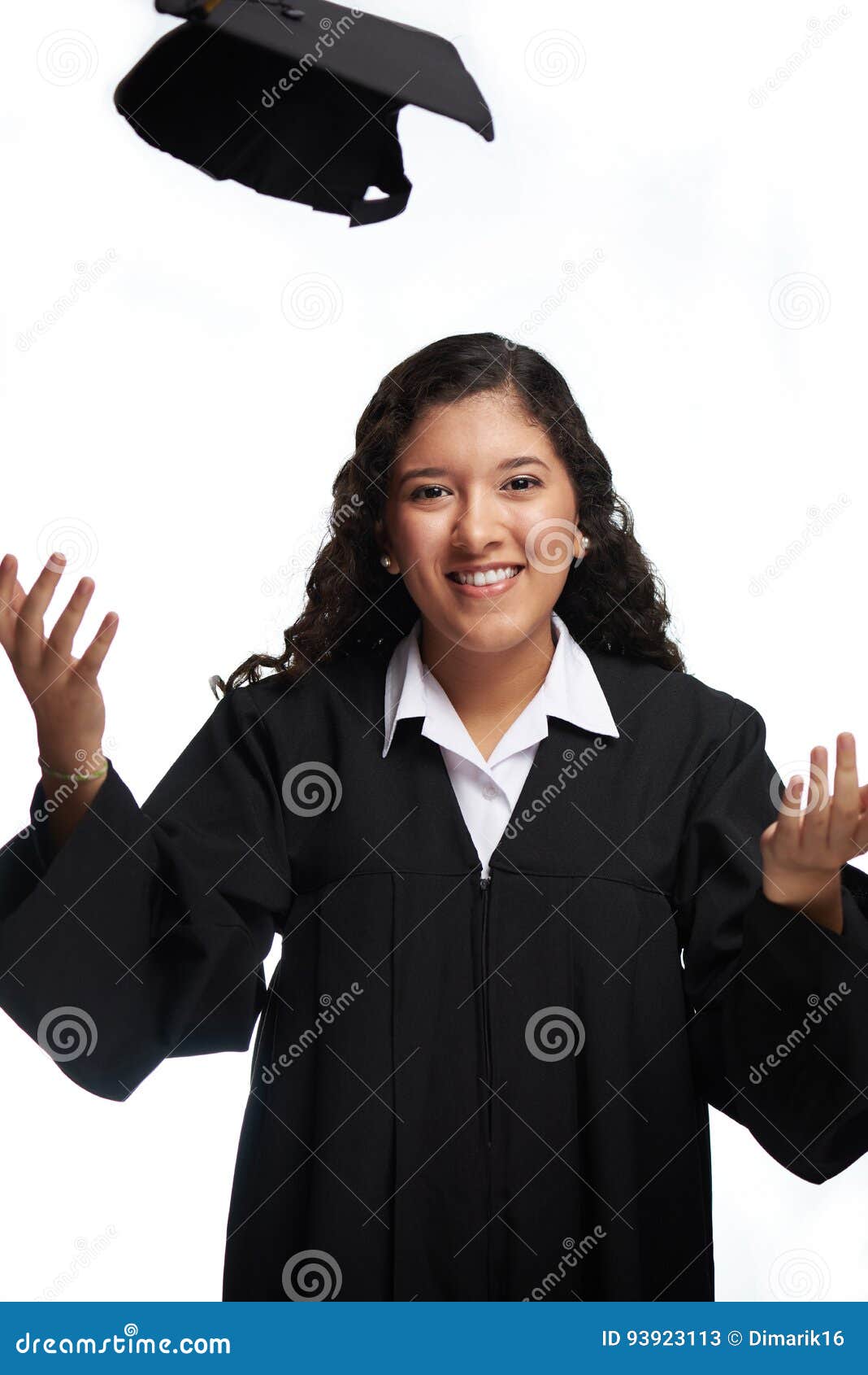 Young Girl Throwing Student Hat Stock Image - Image of knowledge ...