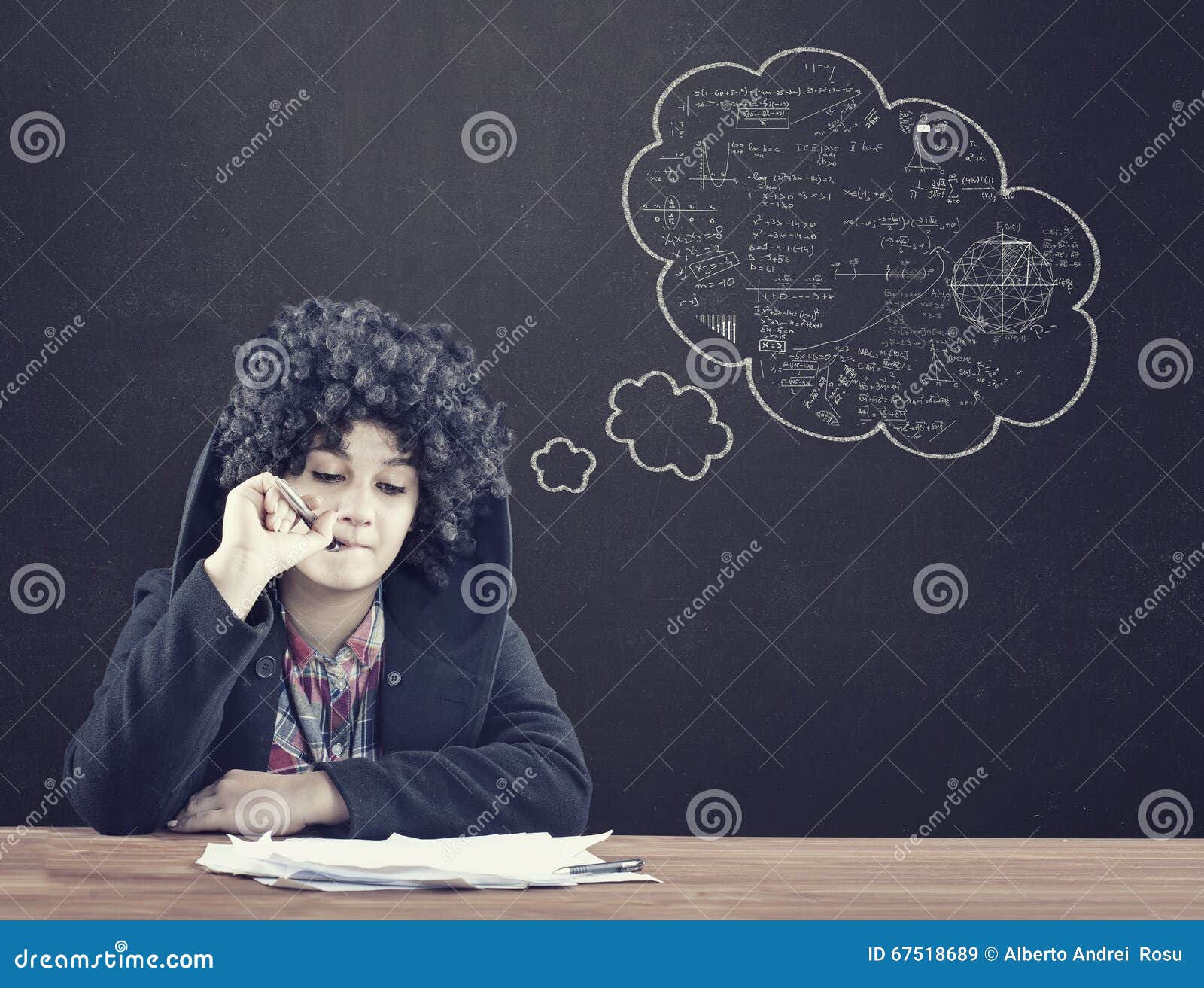 The young girl stock image. Image of blackboard, intelligent - 67518689