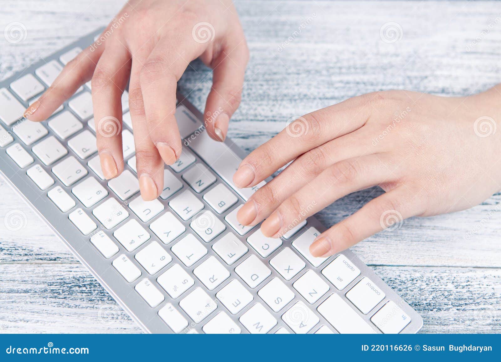 Young Girl Typing on the Keyboard Stock Photo - Image of woman, people ...